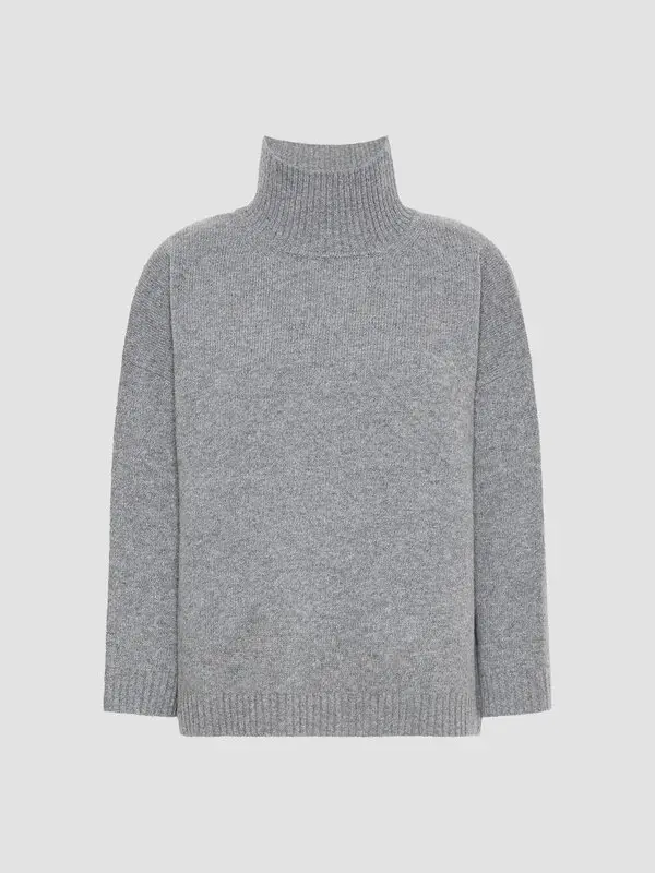 Max Mara Wool Knit Turtleneck Jumper - Medium Grey