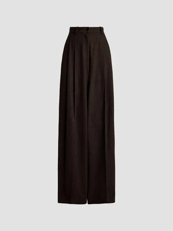 Ralph Lauren Clarice Wool Herringbone Pants