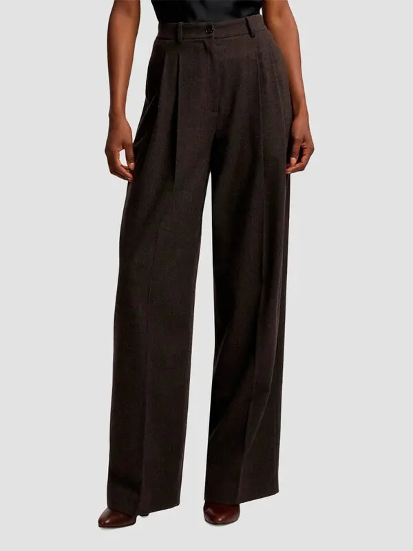 Ralph Lauren Clarice Wool Herringbone Pants