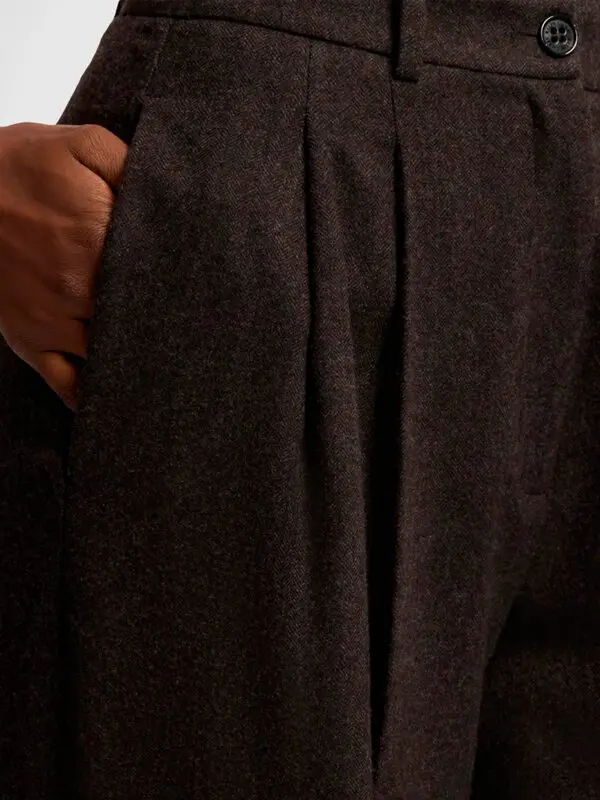 Ralph Lauren Clarice Wool Herringbone Pants
