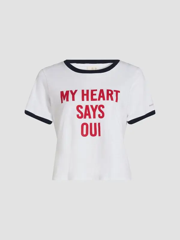 Cinq À Sept My Heart Says Oui Shrunken Ringer T-shirt