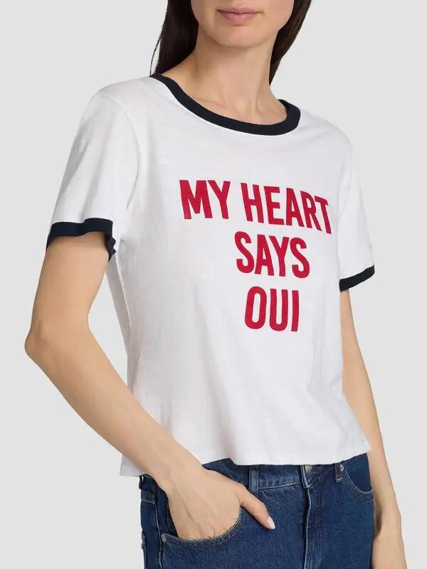 Cinq À Sept My Heart Says Oui Shrunken Ringer T-shirt