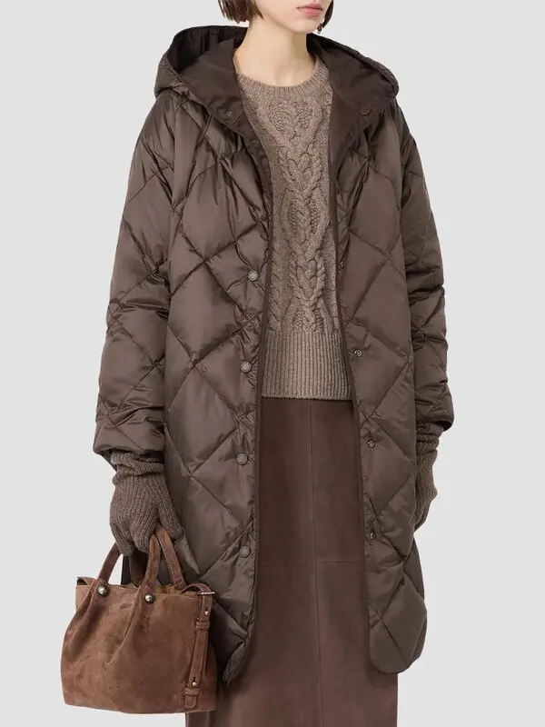 Max Mara Reversible Down Coat In Technical Twill