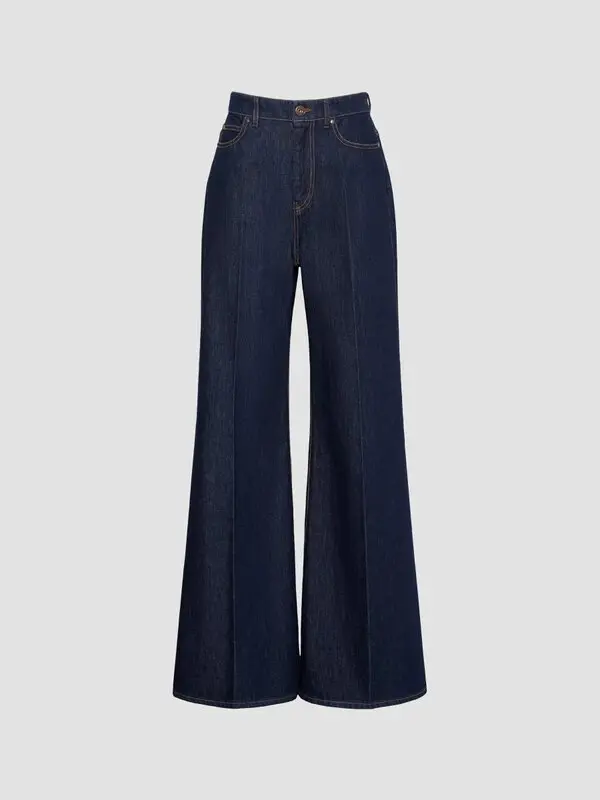 Max Mara Cotton Denim Palazzo Jeans