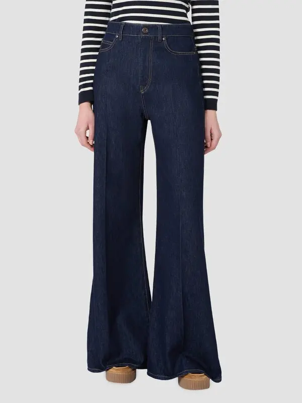 Max Mara Cotton Denim Palazzo Jeans