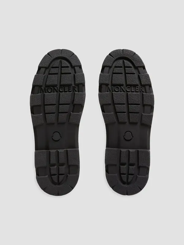 Moncler Aurea Ankle Boots In Leather And Nylon - Black