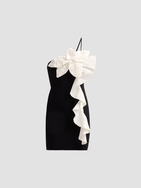 PatBO One-shoulder Taffeta Mini Dress