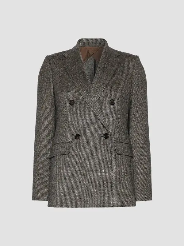 Max Mara Double Breasted Jacquard Jersey Blazer