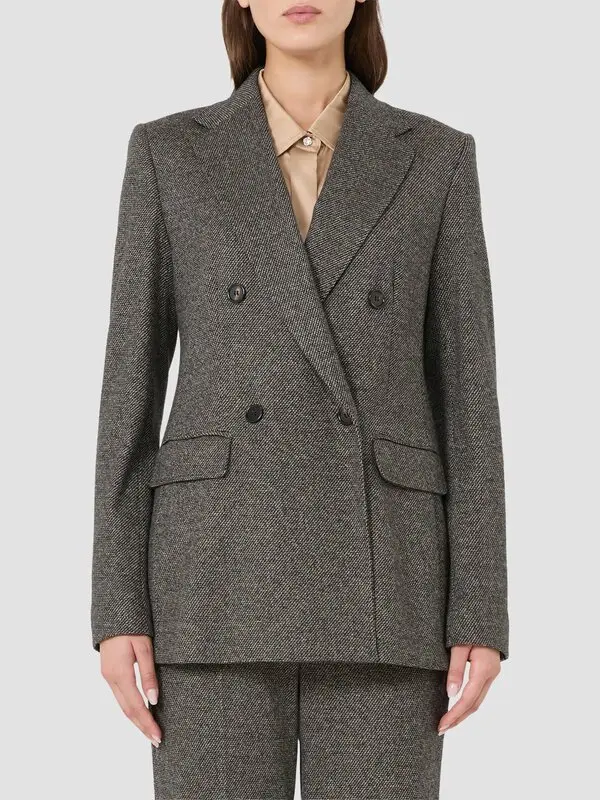 Max Mara Double Breasted Jacquard Jersey Blazer
