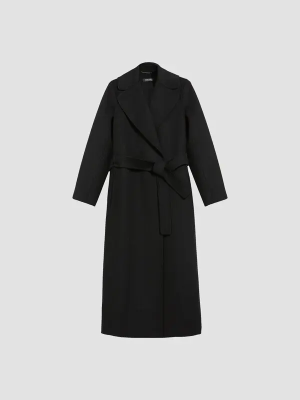 Max Mara Poldo Wool Belted Wrap Coat - Black