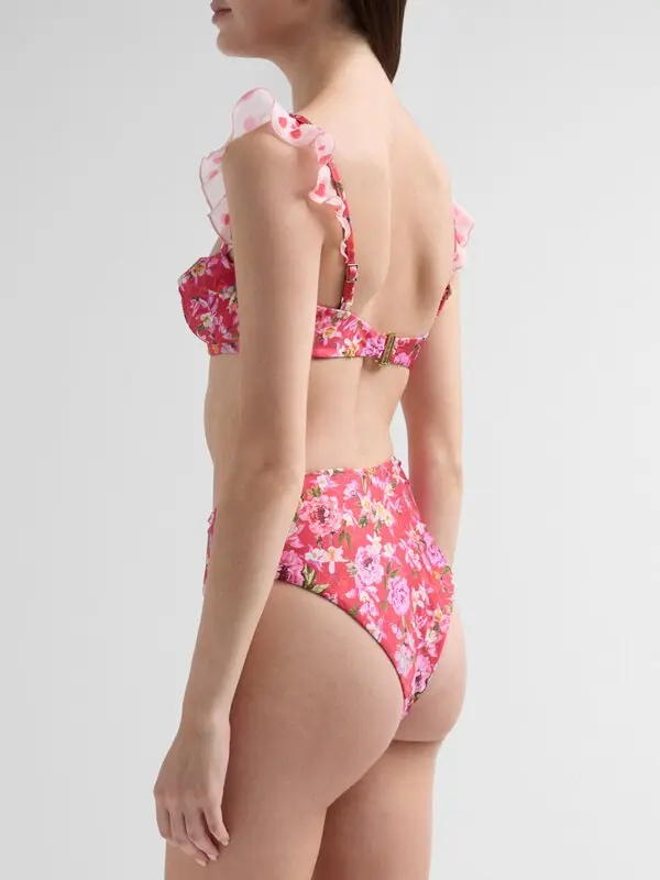 PatBO Peony Print Balconette Bikini Top