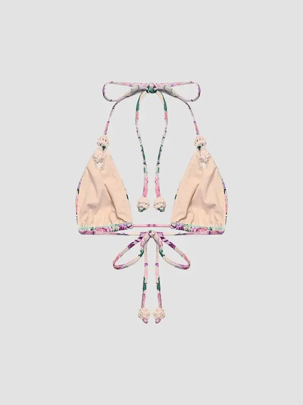 PatBO Honey Flower Lace Triangle Bikini Top