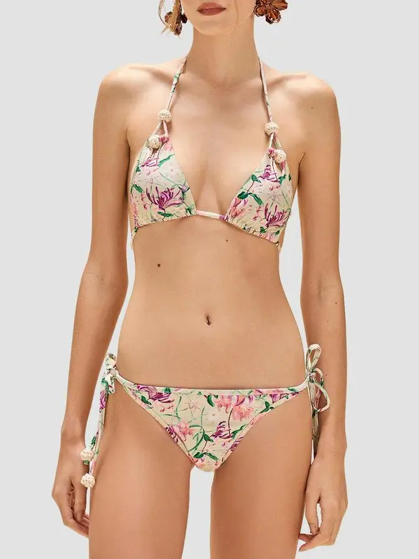 PatBO Honey Flower Lace Triangle Bikini Top