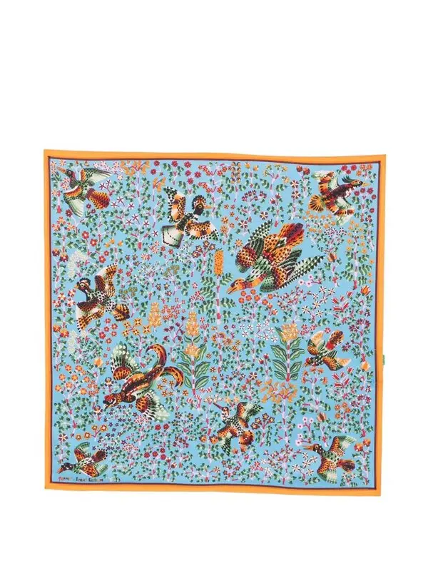 INOUI EDITIONS Square Scarf "rene Perrot - Blue