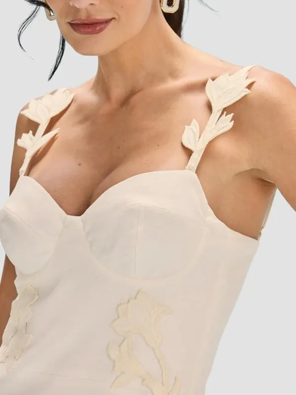 PatBO Aquamist Floral Appliqué Minidress