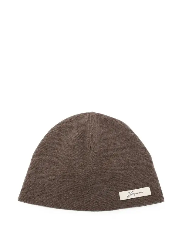 Jacquemus Chevron Hat "le Bonnet Chevron - Brown