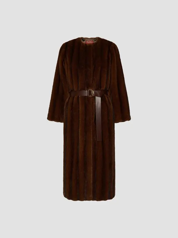 Max Mara Fluffy Textured Long Coat