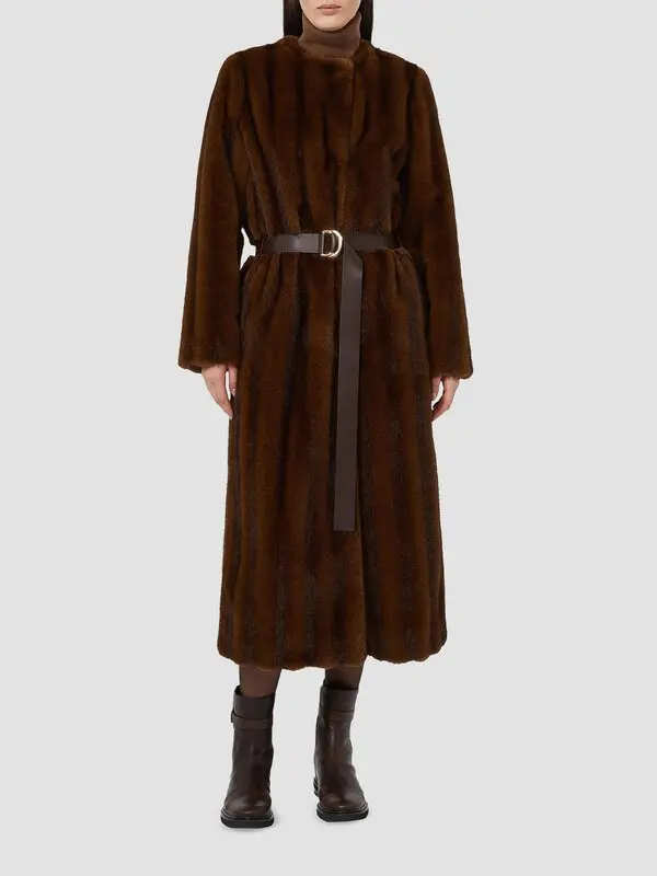 Max Mara Fluffy Textured Long Coat