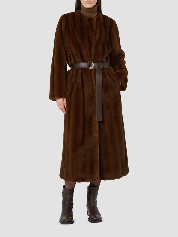 Max Mara Fluffy Textured Long Coat