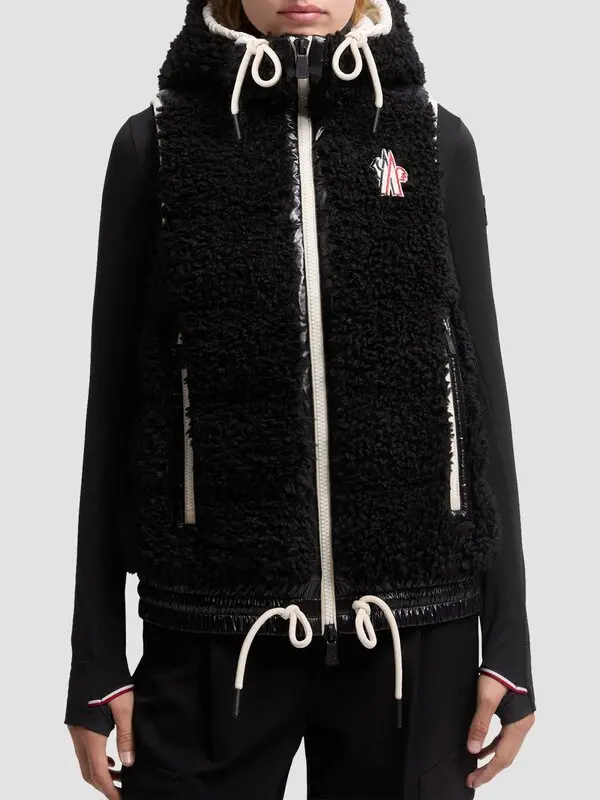 Moncler Down-filled Vest In Teddy - Black