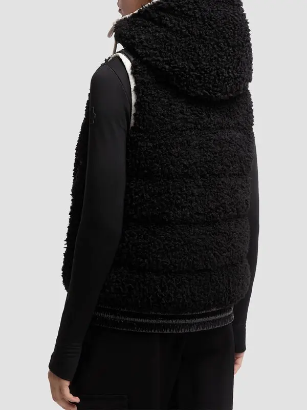 Moncler Down-filled Vest In Teddy - Black