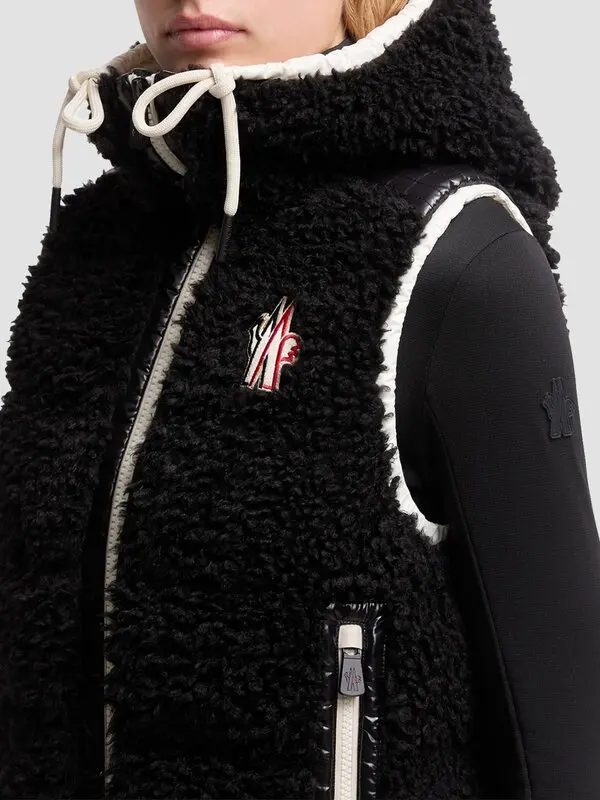 Moncler Down-filled Vest In Teddy - Black