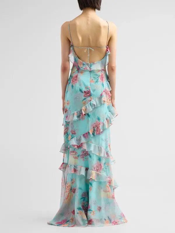 PatBO Flora Mist Floral Ruffle Maxi Dress