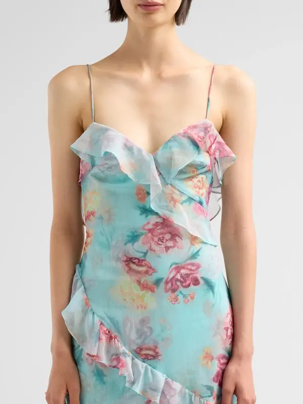 PatBO Flora Mist Floral Ruffle Maxi Dress