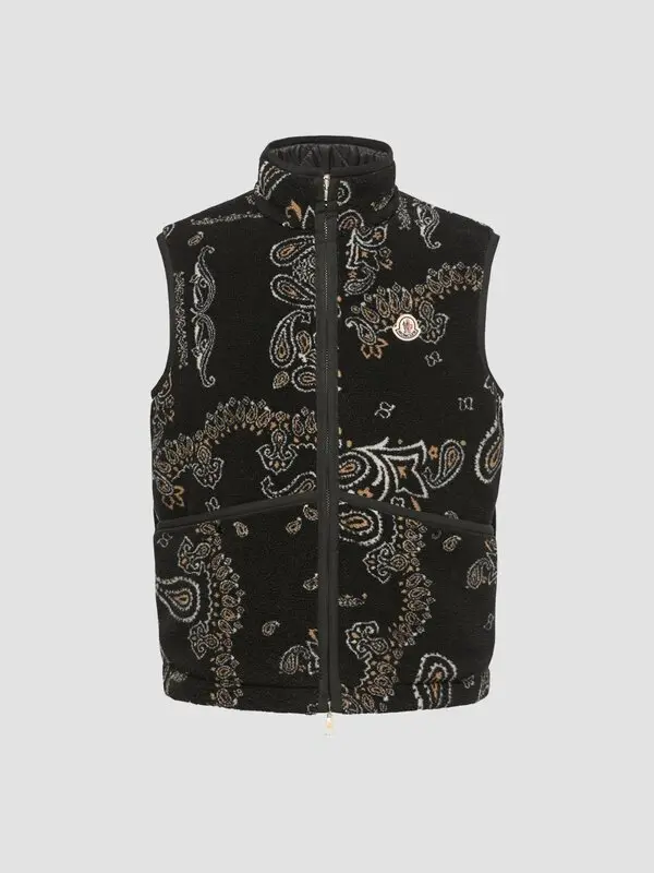 Moncler Vest In Teddy - Black