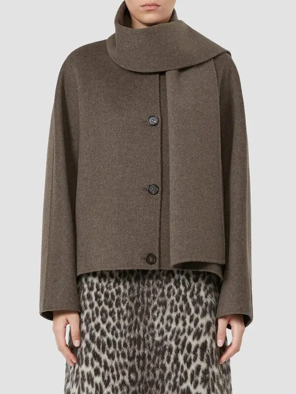 Max Mara Cropped Wool Broadcloth Jacket