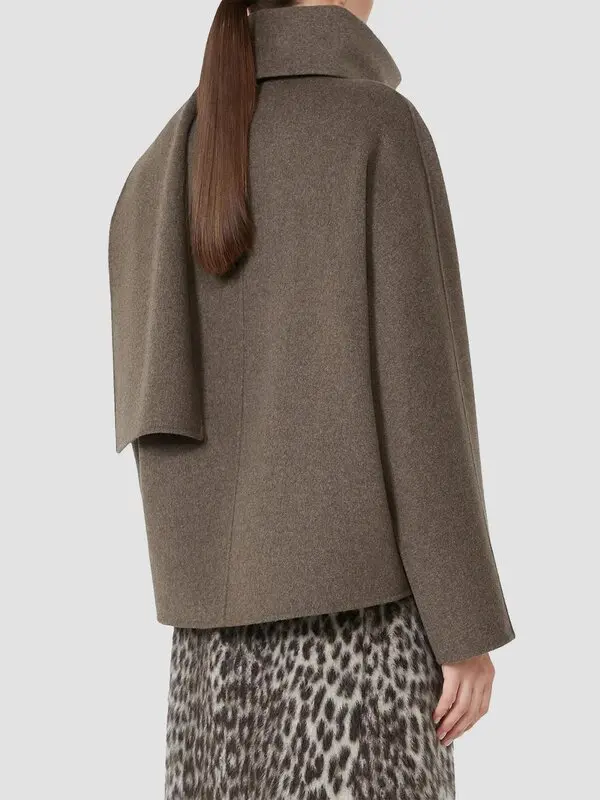 Max Mara Cropped Wool Broadcloth Jacket