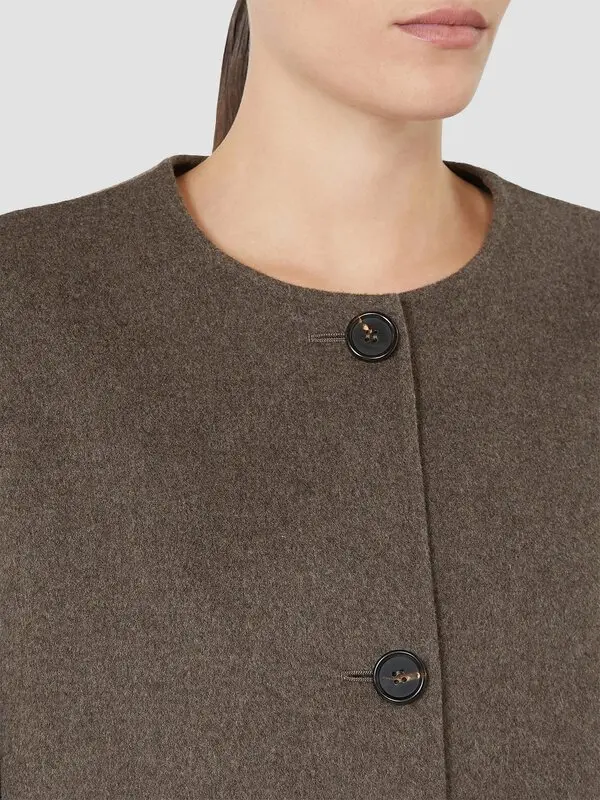 Max Mara Cropped Wool Broadcloth Jacket