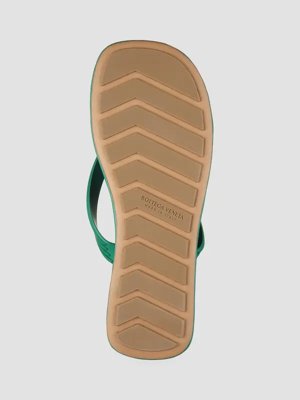 Bottega Veneta Sampieri Logo Slip-on Sandals - Grass Green