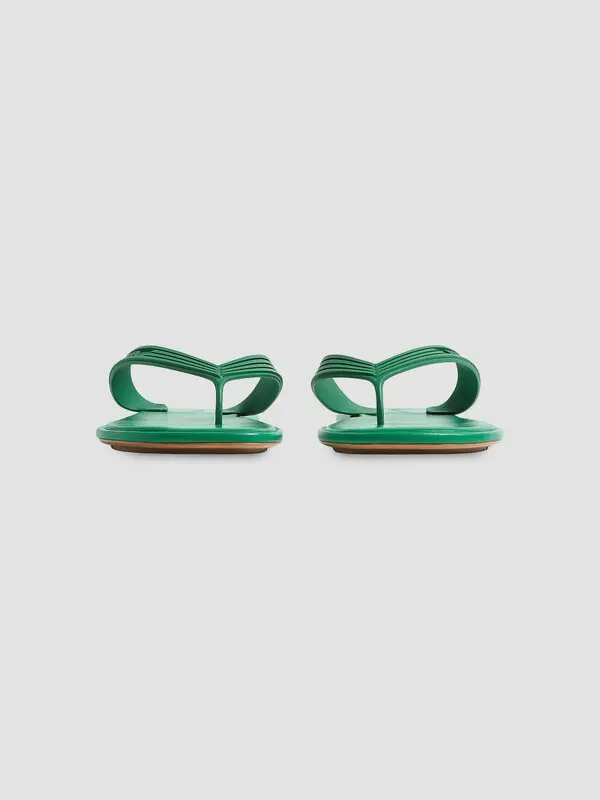 Bottega Veneta Sampieri Logo Slip-on Sandals - Grass Green