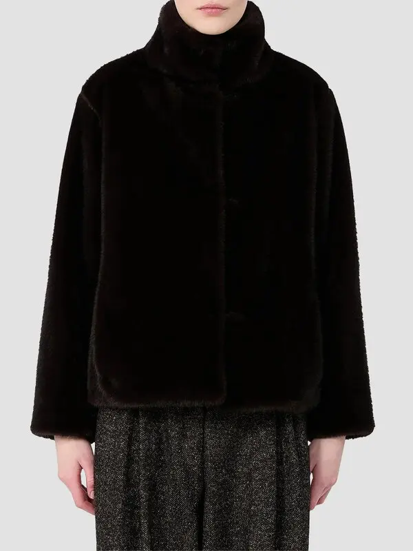 Max Mara Fluffy Textured Cropped Coat