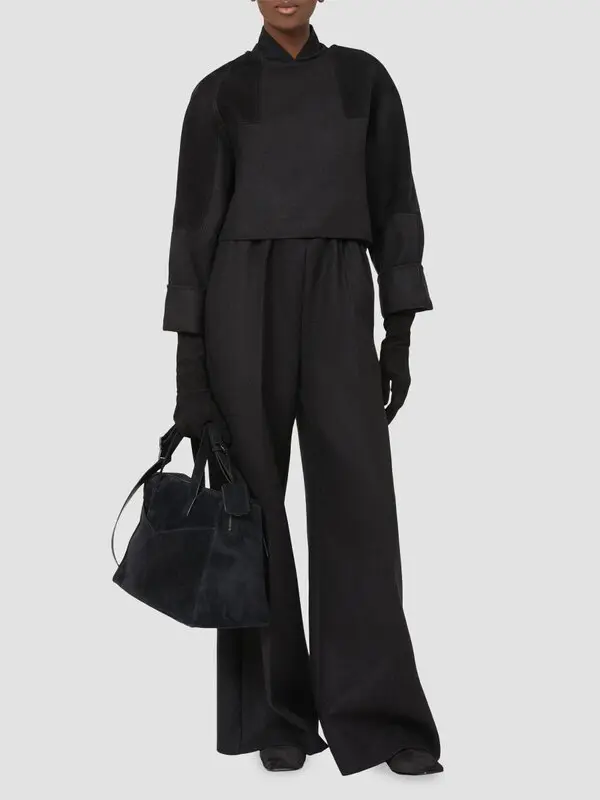 Max Mara Wool Flannel Wide Leg Trousers