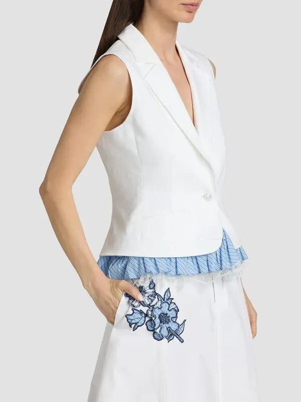 Cinq À Sept Le Petit Jessie Striped Denim Vest