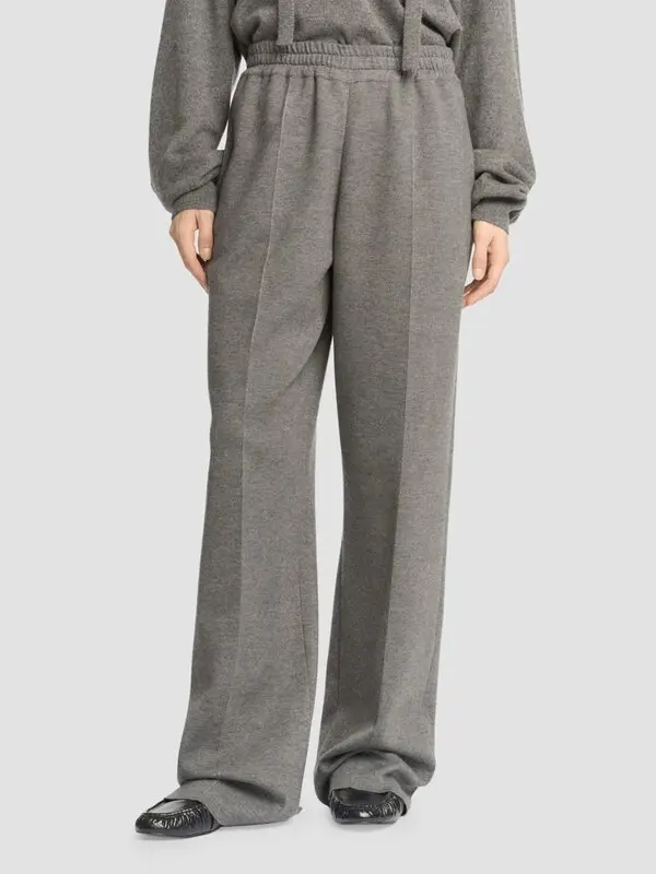 Malo Pleated Cashmere-silk Straight-leg Pants