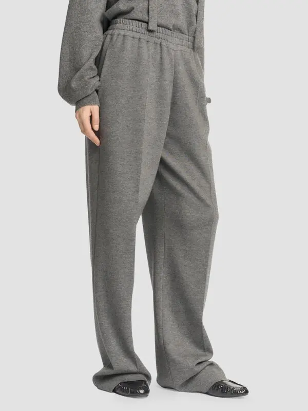 Malo Pleated Cashmere-silk Straight-leg Pants
