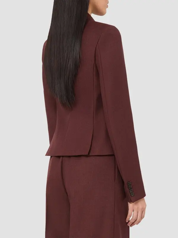 Max Mara Denim Effect Wool Double Breasted Jacket