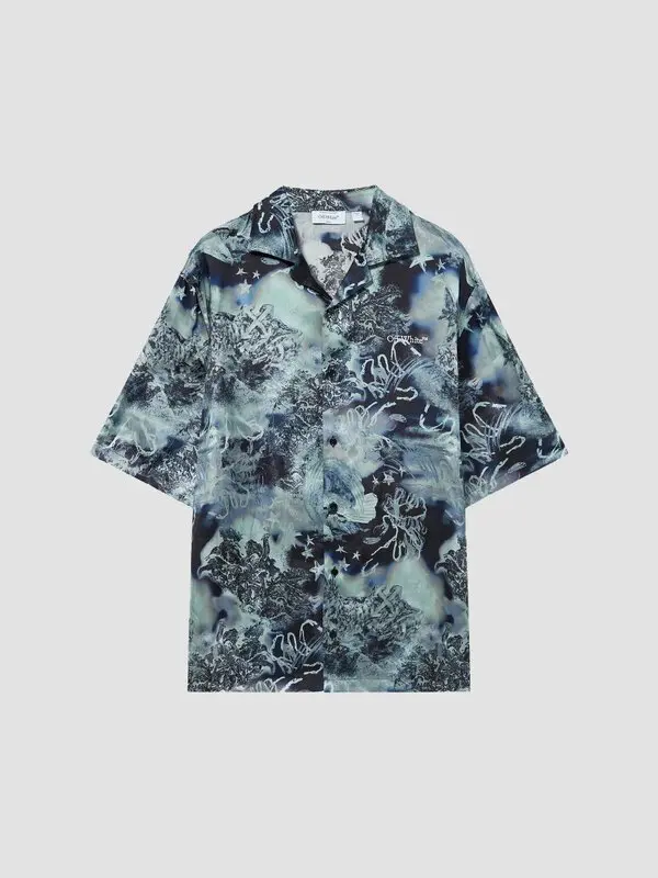 Off-White Land & Sky Printed Camp Shirt