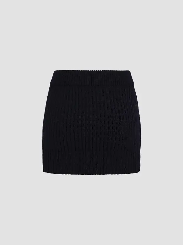 Malo Rib-knit Cashmere Miniskirt - Blue