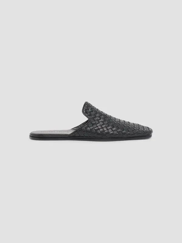 Bottega Veneta Palazzo Intrecciato Leather Mules - Black