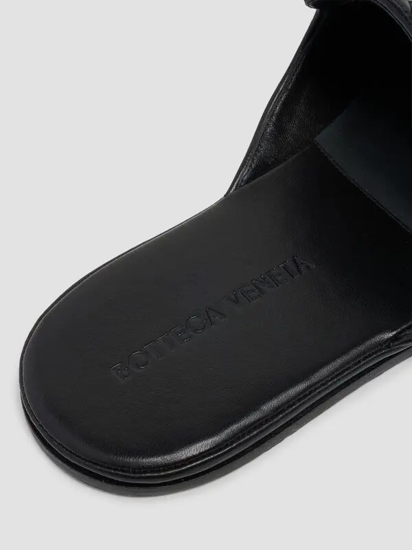 Bottega Veneta Palazzo Intrecciato Leather Mules - Black