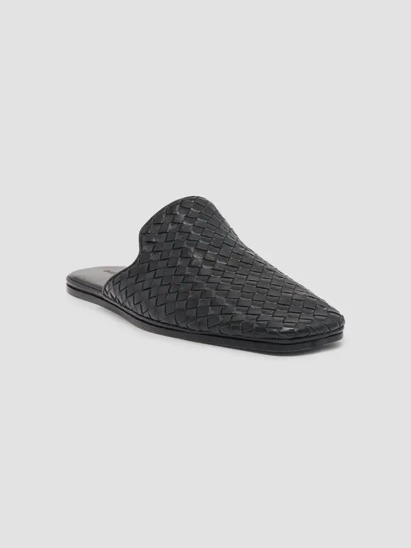 Bottega Veneta Palazzo Intrecciato Leather Mules - Black