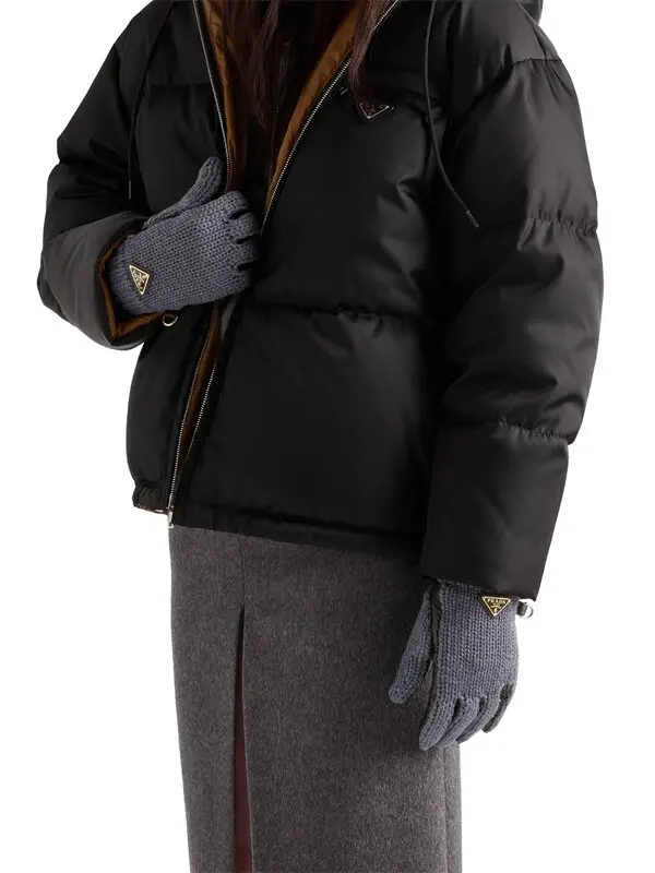 Prada Wool And Nappa Leather Gloves