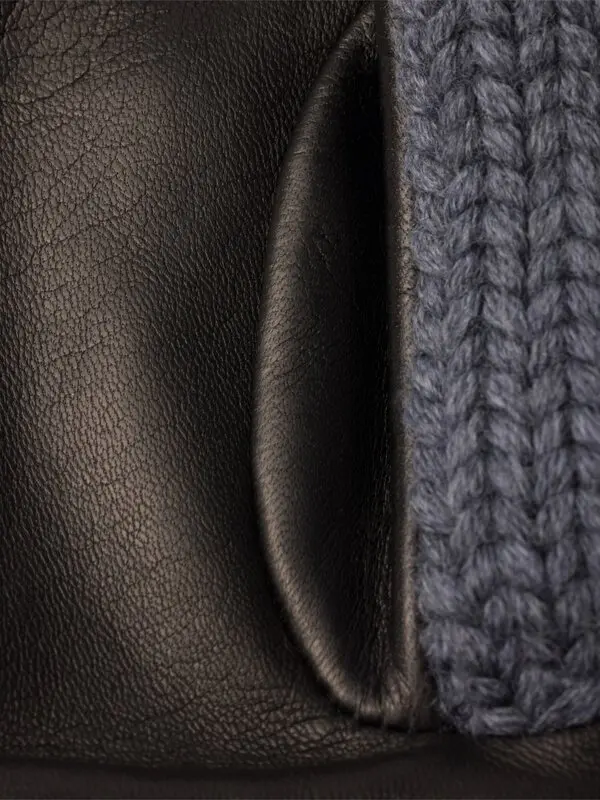 Prada Wool And Nappa Leather Gloves