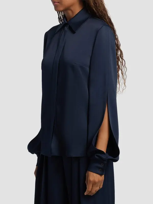 Michael Kors Split-sleeve Satin Shirt