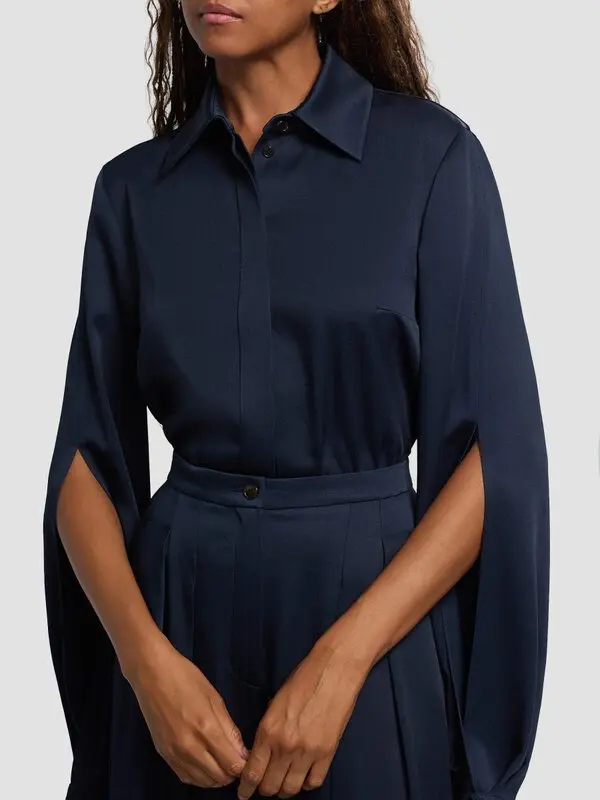 Michael Kors Split-sleeve Satin Shirt