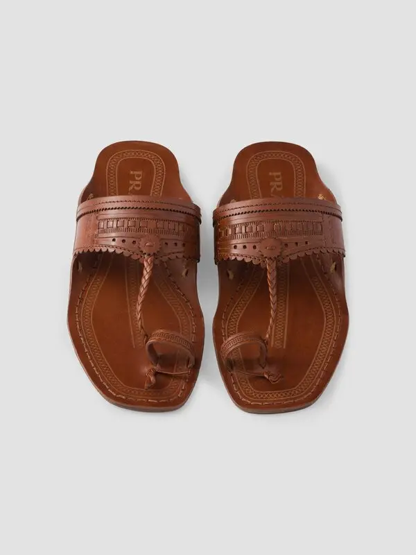 Prada Made In India Inspired Kolhapuri Chappal Leather Sandals